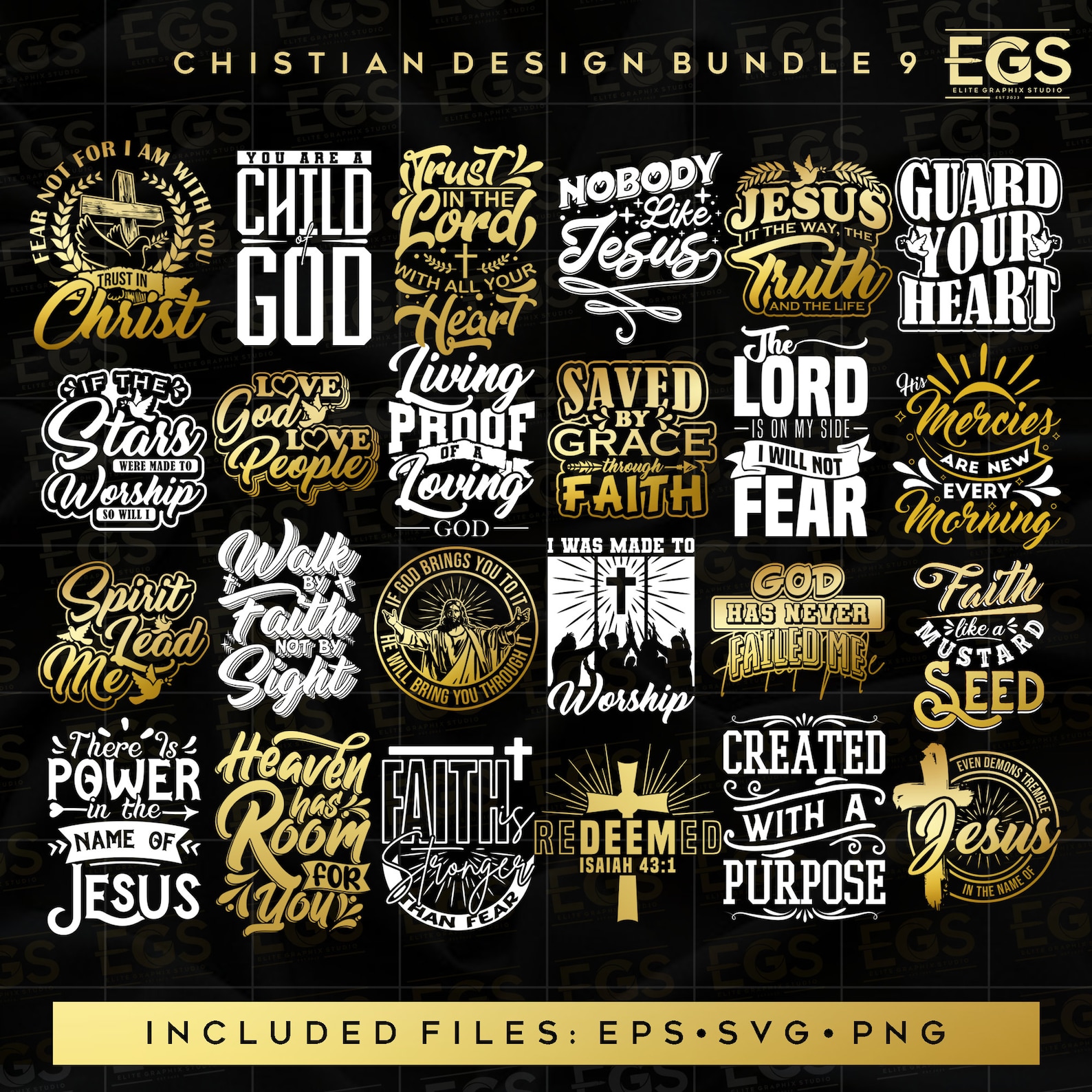 24 Premium Christian Design Bundle Svg, Jesus Svg, God Svg, Scripture ...