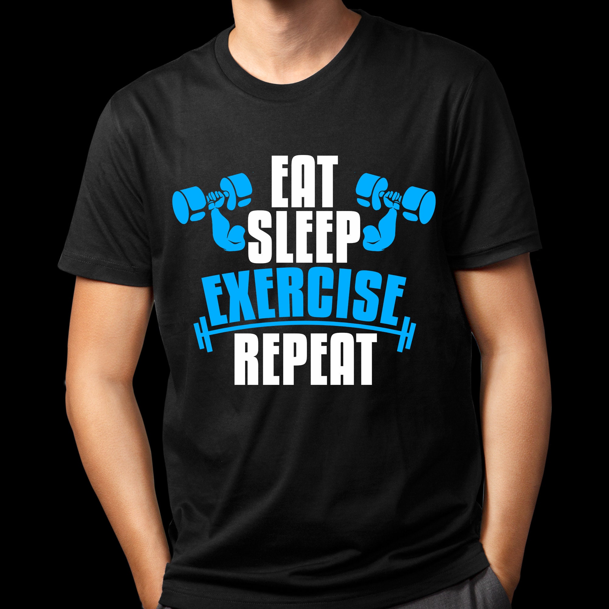 Eat Sleep Exercise Repeat Svg Hard Work Svg Workout Svg - Etsy