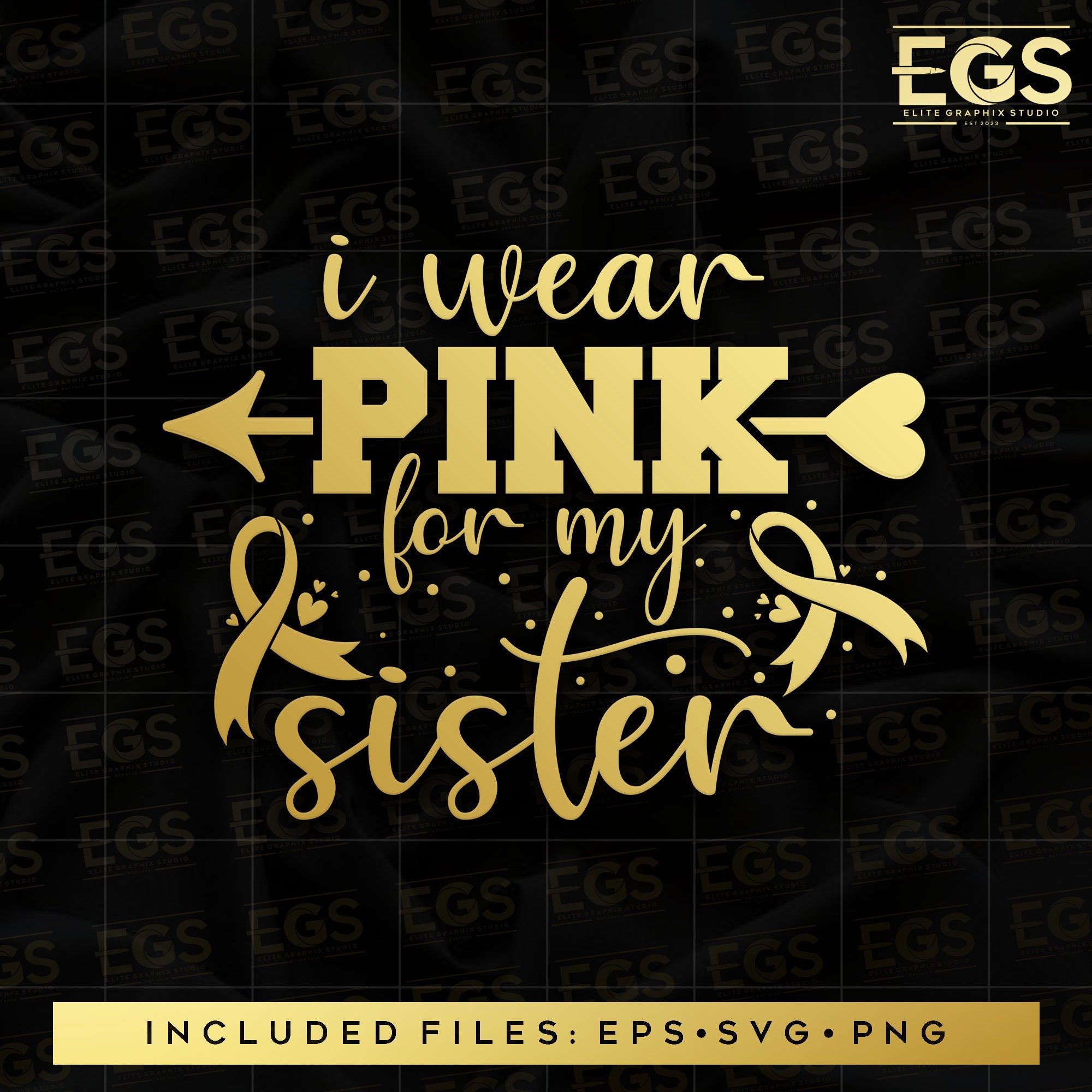 I Wear Pink for My Sister Svg Breast Cancer Svg October Svg - Etsy