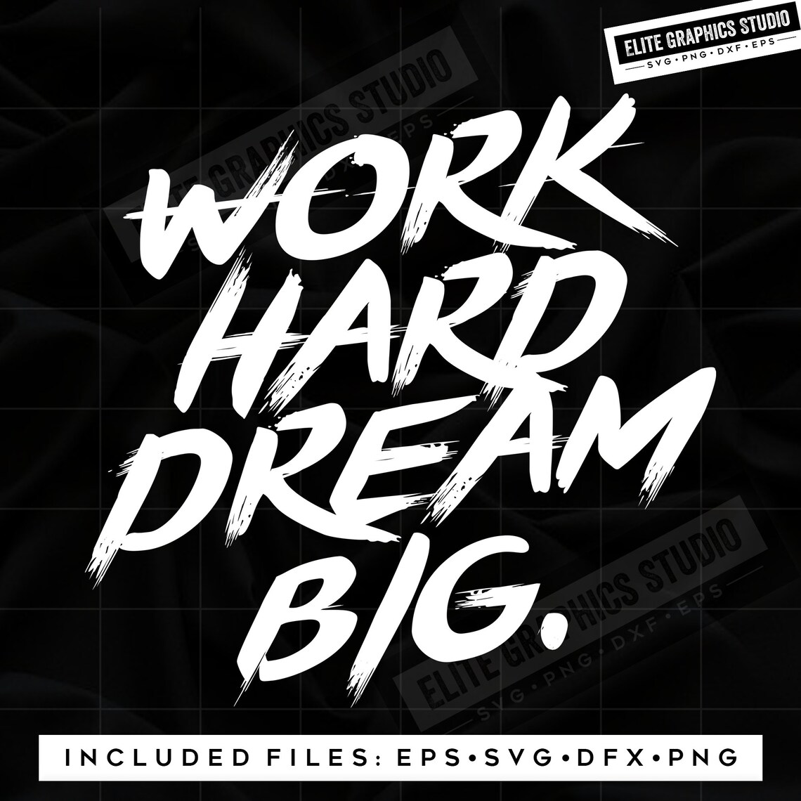 Work Hard Dream Big Svg Workout Svg Motivational Svg - Etsy