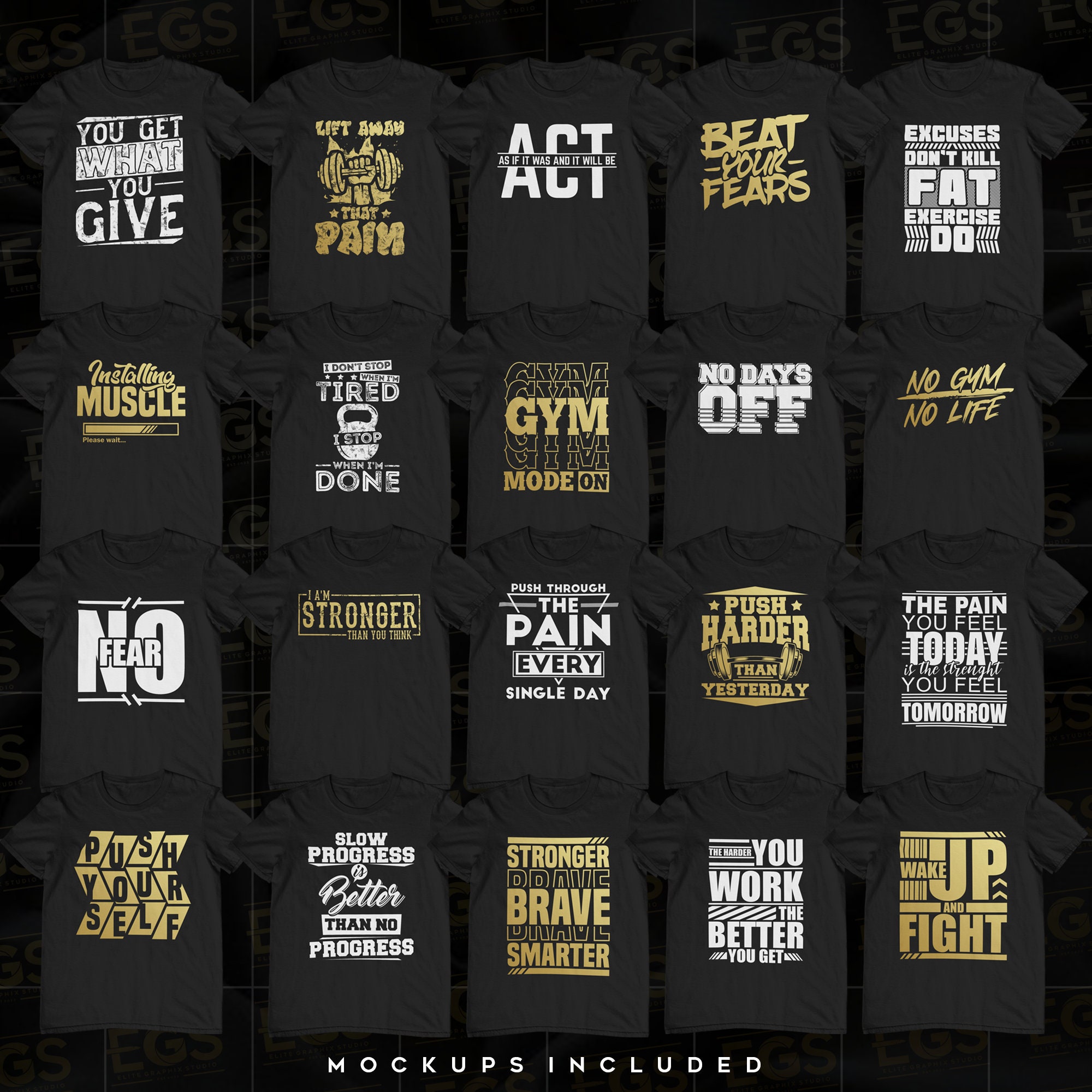 20 Motivational Gym Bundle Svg Work Out Svg Active Wear Svg - Etsy