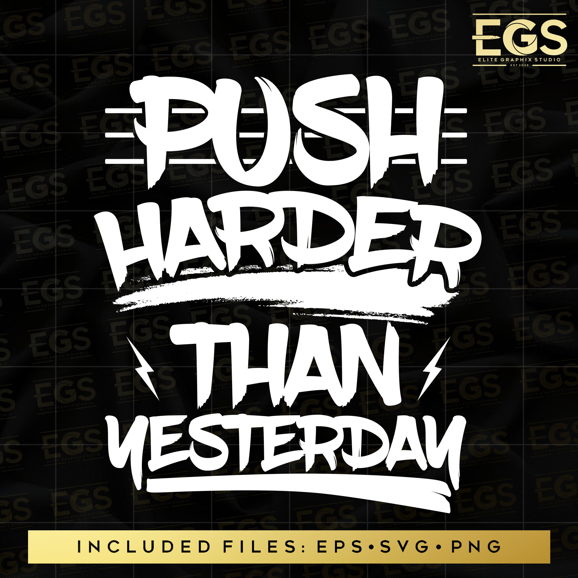 Push Harder Than Yesterday Svg Hustle Art Svg Motivational - Etsy