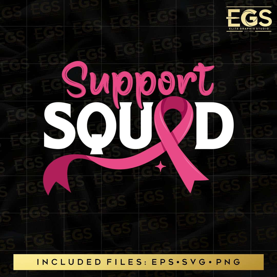 Support Squad Svg, Breast Cancer Svg, October Svg, Cancer Svg, Cancer ...