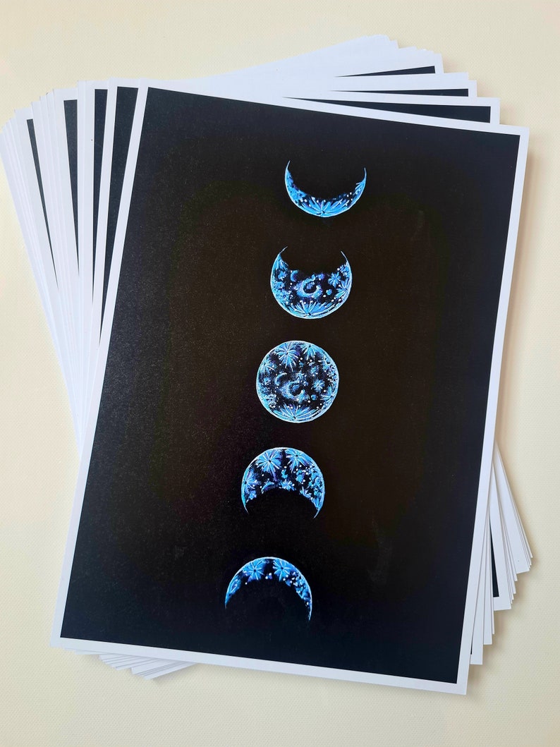Moon Phases Print - Etsy