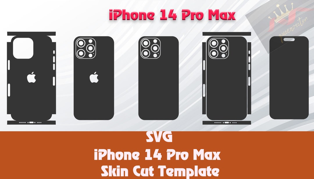 Apple iPhone 14 Pro Max Skin Template - Cricut Silhouette Vector Cut ...