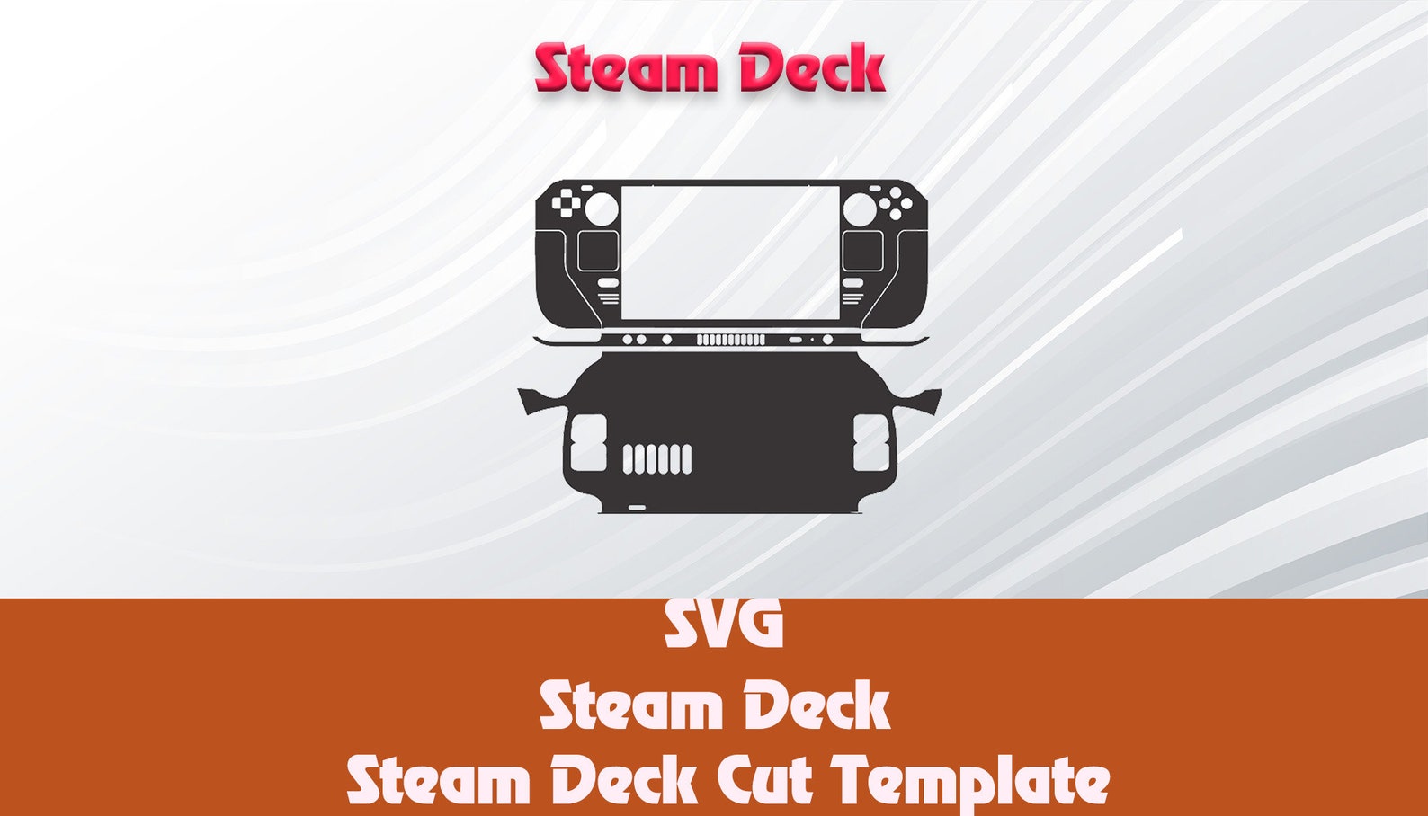 Steam Deck Console Full Wrap Skin Cutting Template, Steam Deck Skin ...