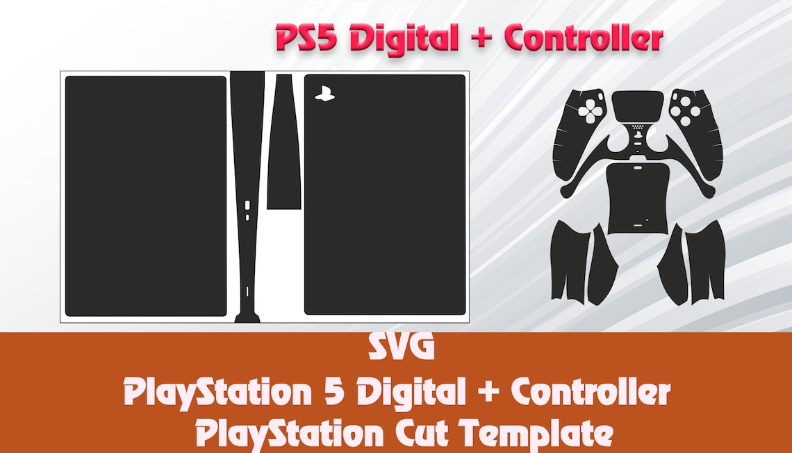 PS5 Digital and Controller Cut Template | Playstation and Controller ...