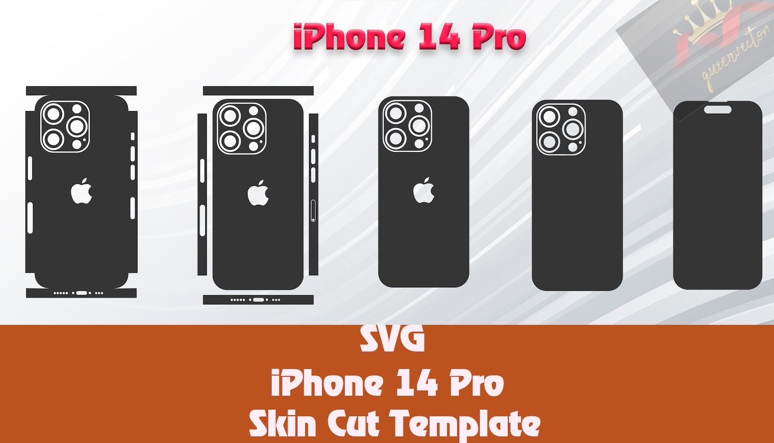 Apple iPhone 14 Pro Skin Template - Cricut Silhouette Vector Cut File ...