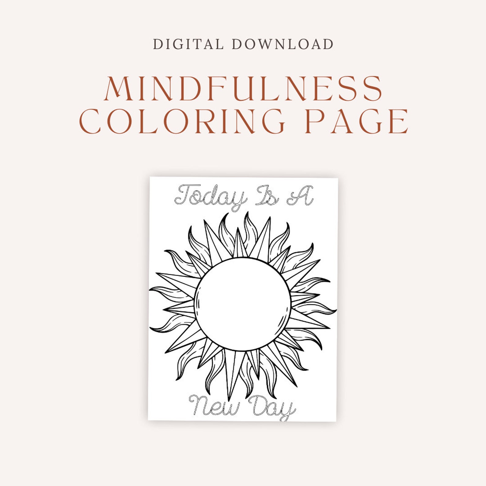 It's A New Day Coloring Page Sun Coloring Page Affirmation Coloring ...