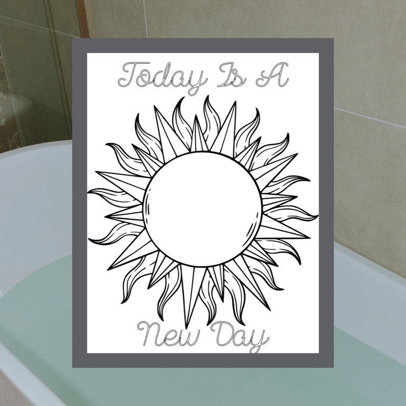 It's A New Day Coloring Page Sun Coloring Page Affirmation Coloring ...