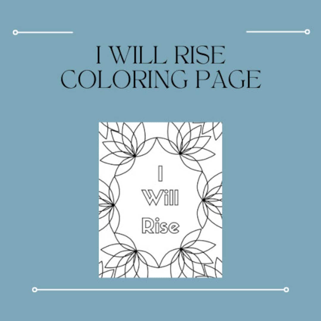 I Will Rise Coloring Page Affirmation Coloring Page Adult - Etsy