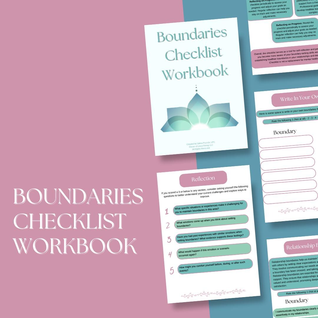 Boundaries Workbook - Downloadable PDF - Fillable PDF- Therapy ...