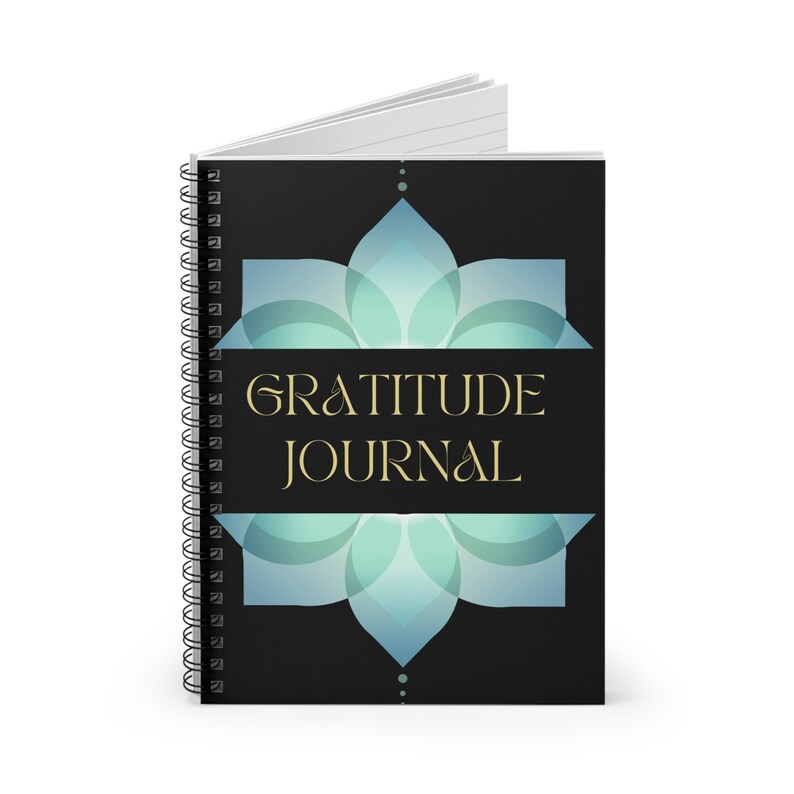 Blue Lotus Flower Gratitude Diary Mental Wellness Spiral Notebook ...