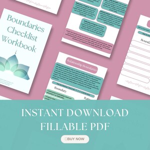 Boundaries Workbook - Downloadable PDF - Fillable PDF- Therapy ...