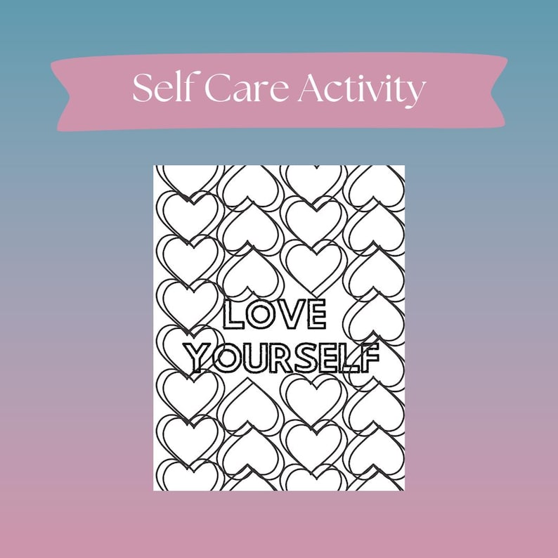 Love Yourself Coloring | Instant Download | Adult Coloring Page ...