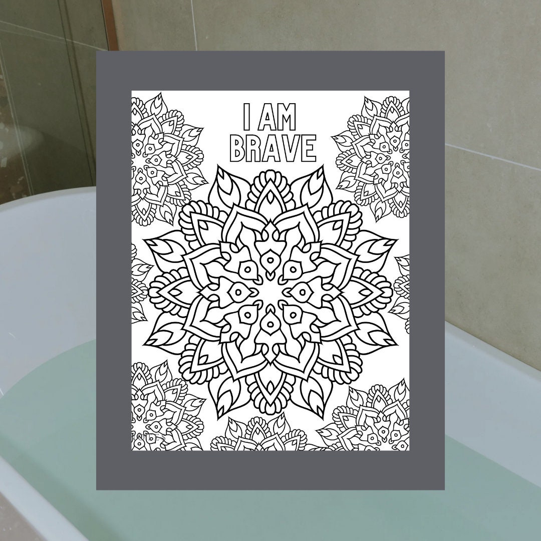 I Am Brave Coloring Page Wellness Coloring Page Adult Coloring Page ...