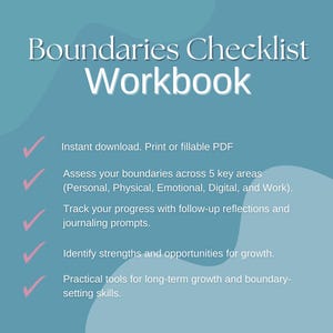 Boundaries Workbook - Downloadable PDF - Fillable PDF- Therapy ...