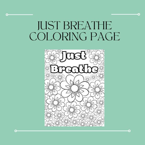 Just Breathe Coloring Page Adult Coloring Page Tee - Etsy