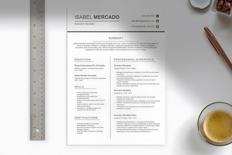 CV Resume Template, Technical CV and Recruiters CV: Professional Mock ...