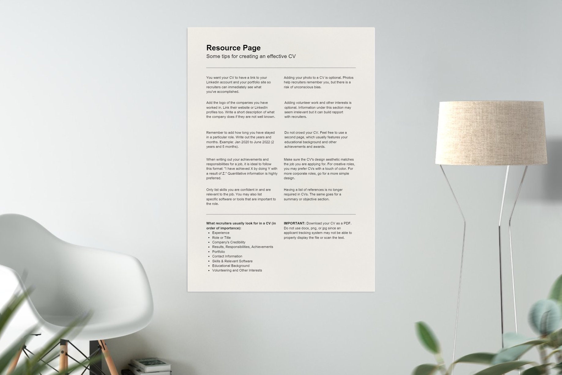 CV Resume Template, Creatives CV and Teacher CV: Stylish and Modern ...