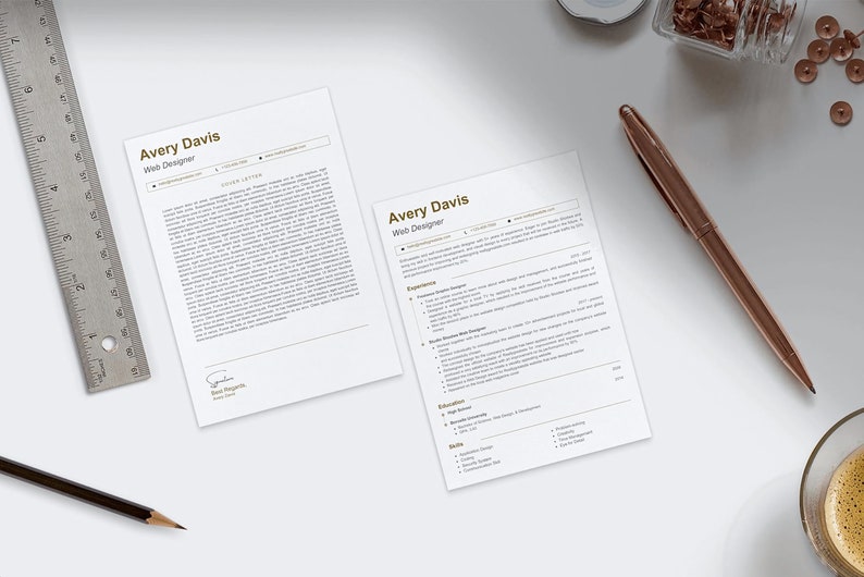 CV Resume Template, Student CV and Recruiters CV: Stylish and ...