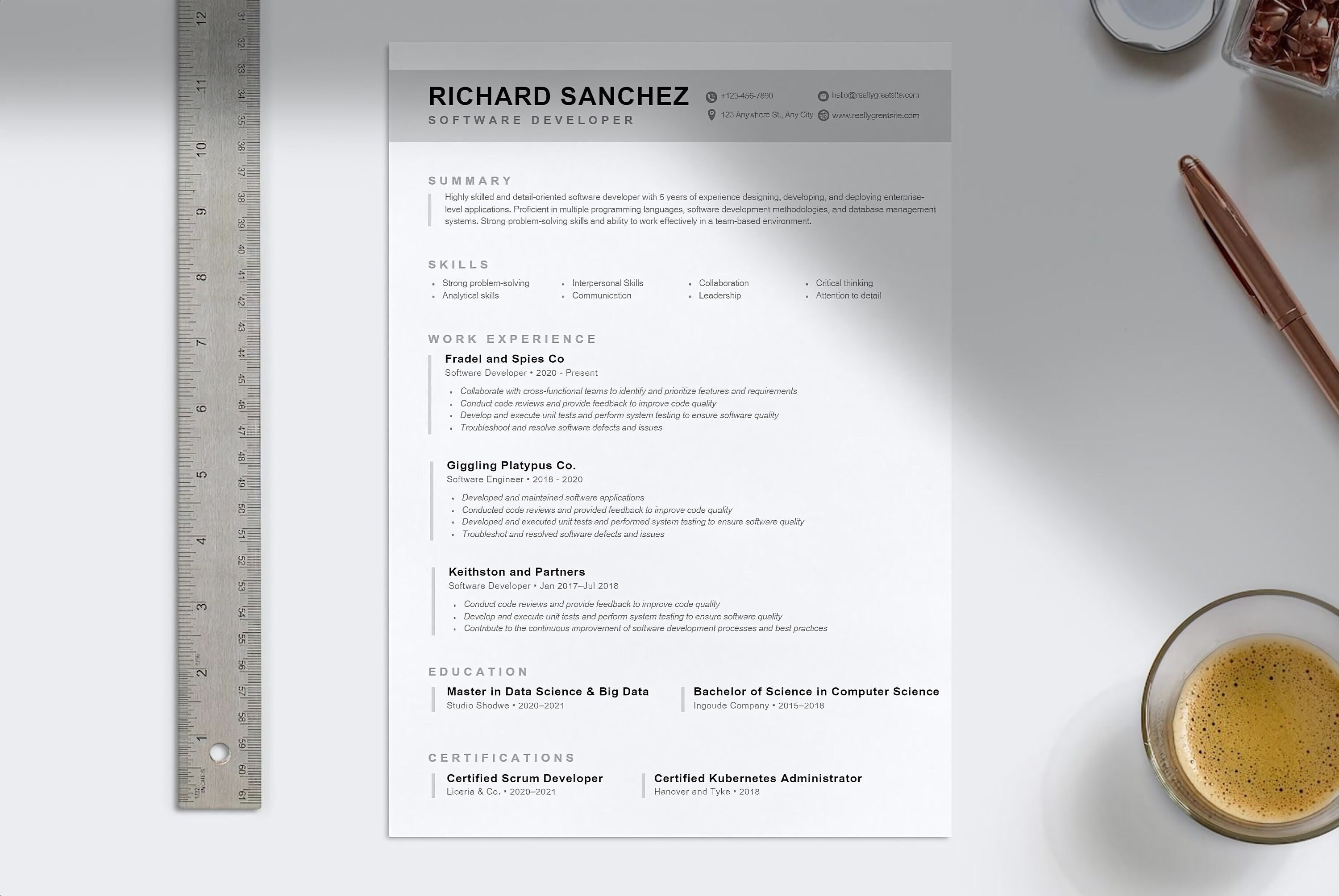 CV Resume Template, Nurse CV and Technical CV: Crafting Elegant, Word ...