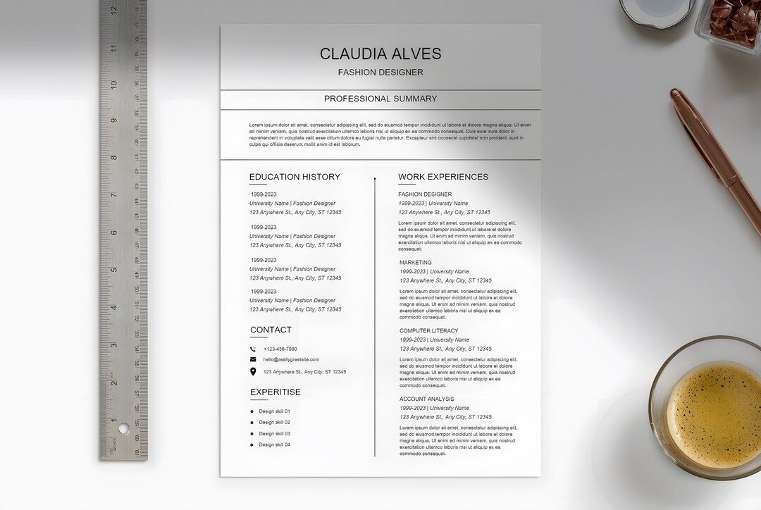CV Resume Template, Graduate CV and Technical CV: Stylish and Simple ...