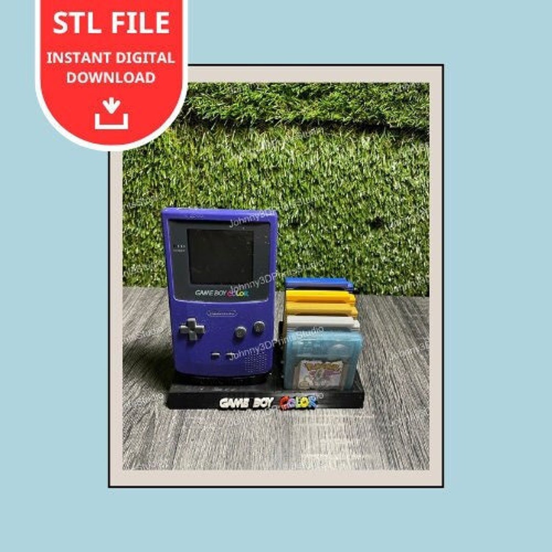 Gameboy Color Stand With 5 Cartridges Stand Holder 3D Print Digital ...