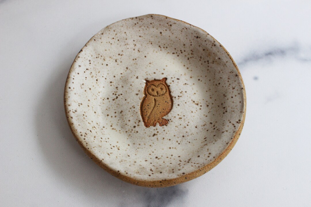 Owl Dish - Handmade Speckled Ceramic Dish - Etsy
