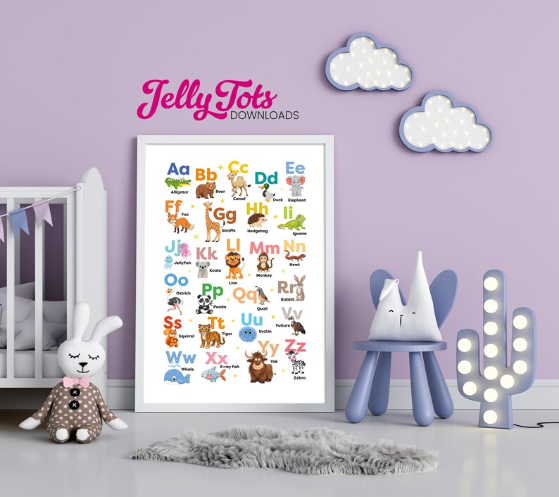 Animal Alphabet Poster, Printable Wall Art, Educational ABC Poster ...