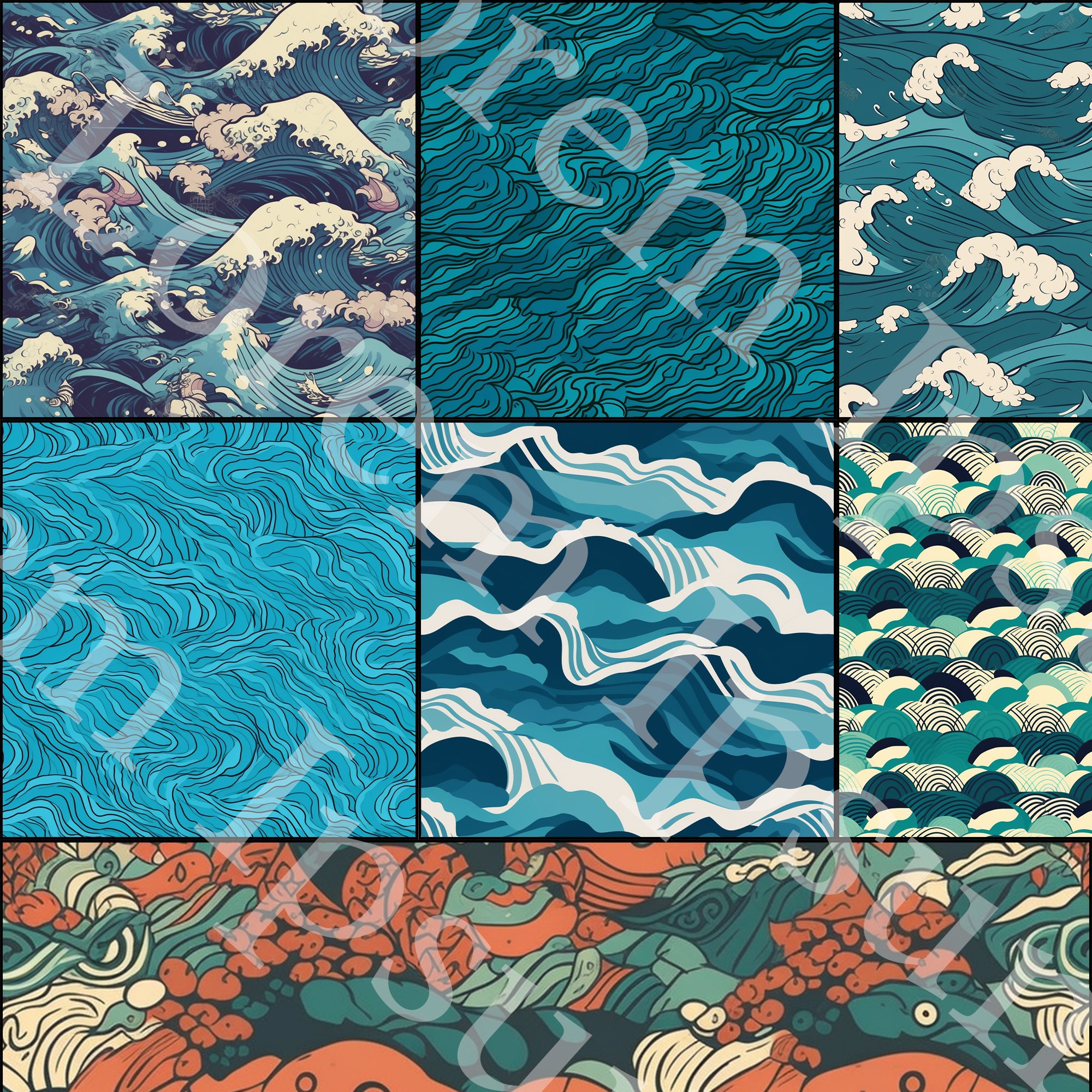 Ocean Waves Pattern! Digital Print - Etsy