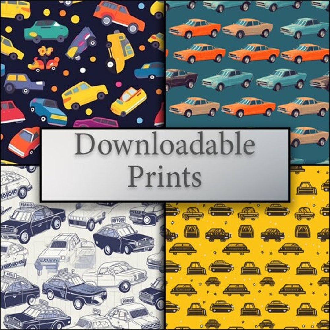Cartoon Car Pattern Pack - Etsy