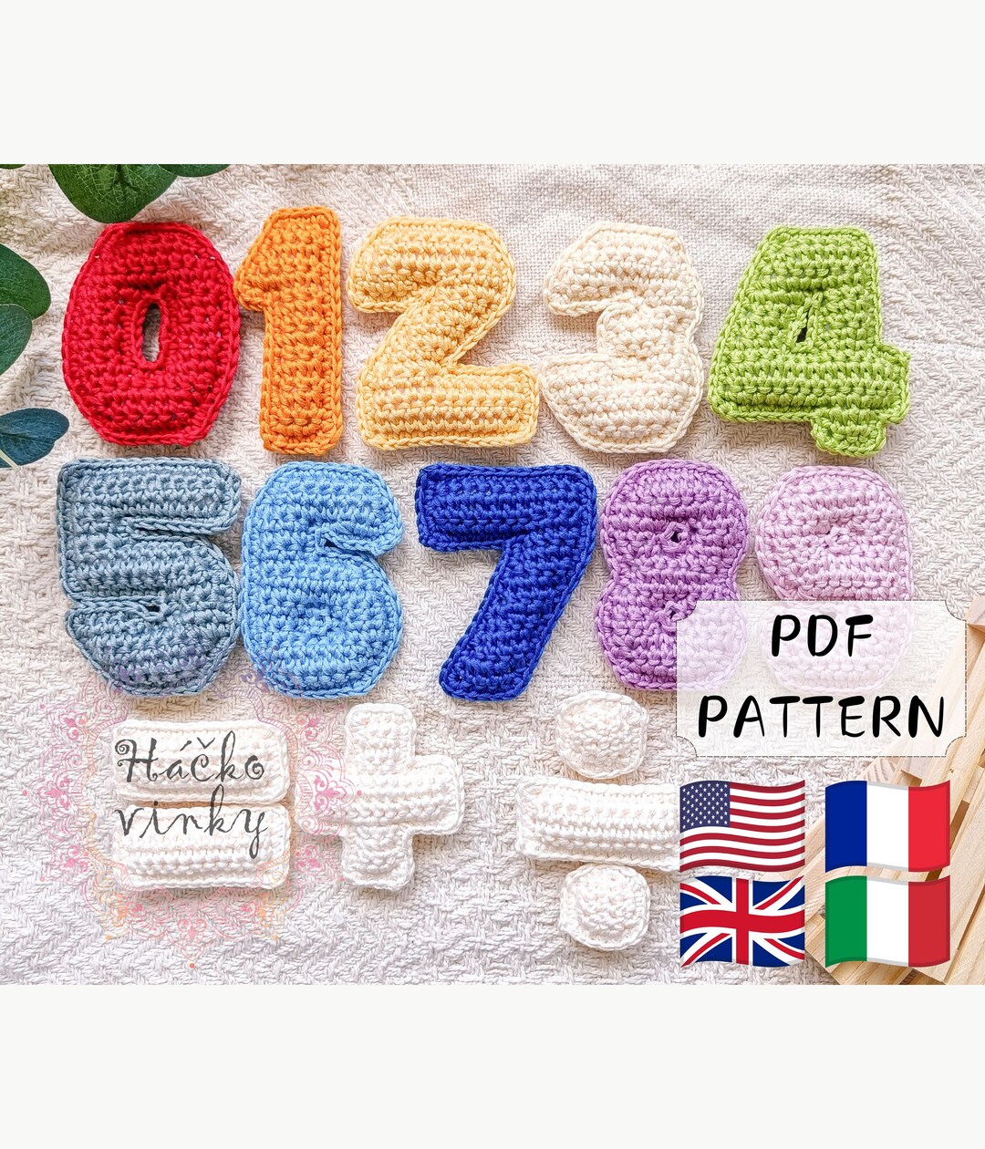 Crochet Numbers Pattern | Soft Plush Numbers | Crochet Math Signs ...