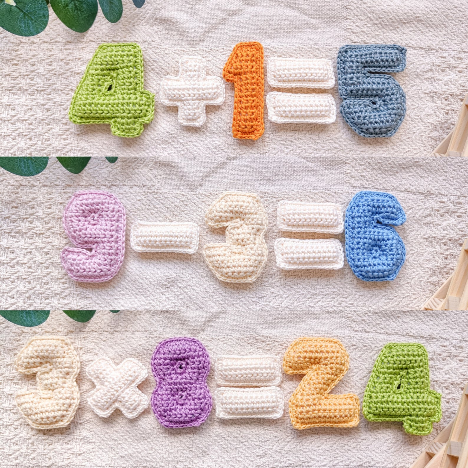 Crochet Numbers Pattern Soft Plush Numbers Crochet Math Signs Crochet ...