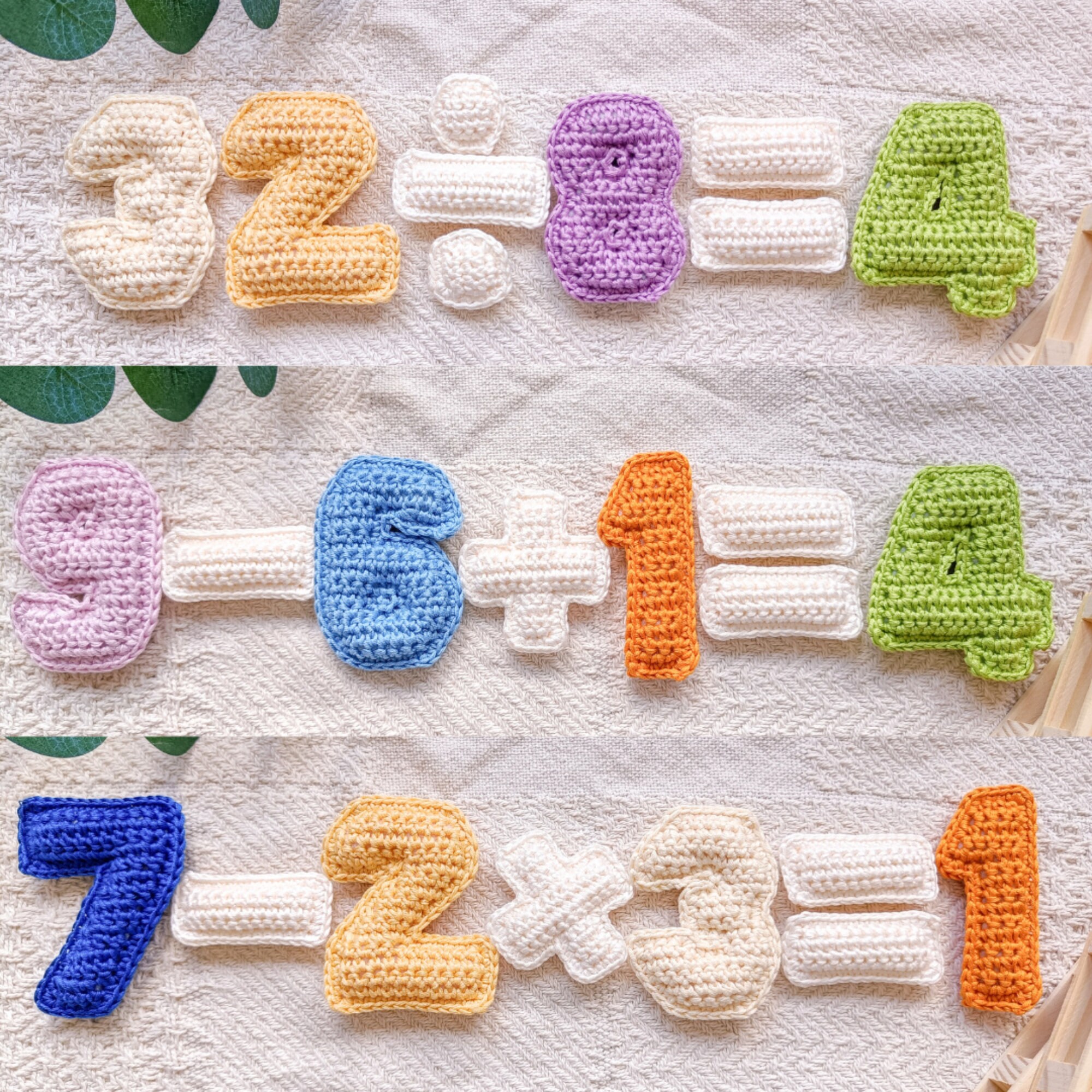 Crochet Numbers Pattern Soft Plush Numbers Crochet Math Signs Crochet ...