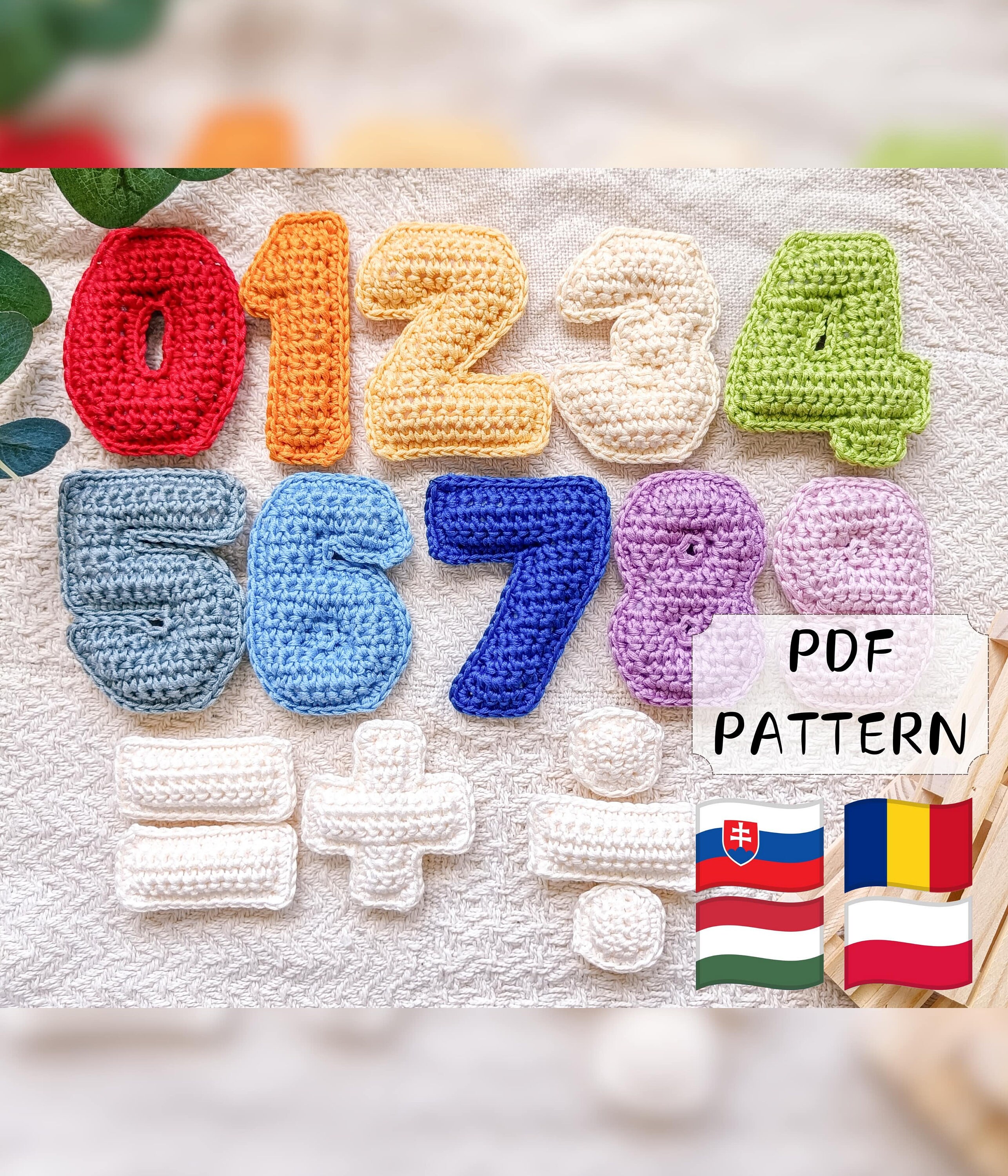 Crochet Numbers Pattern Soft Plush Numbers Crochet Math Signs Crochet ...