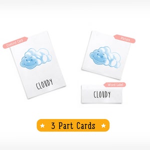 12 Weather Cards Montessori Flashcards Pre-school Cards - Etsy