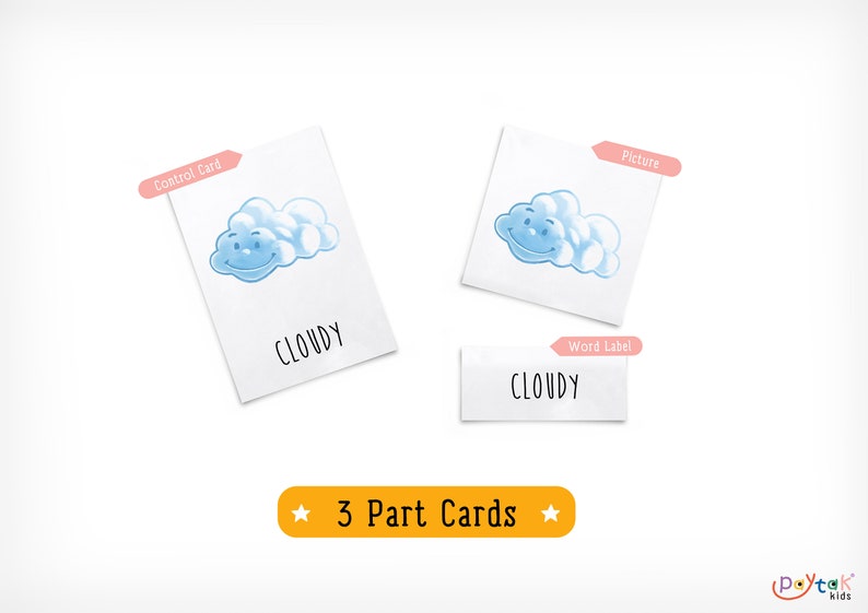 12 Weather Cards Montessori Flashcards Pre-school Cards - Etsy