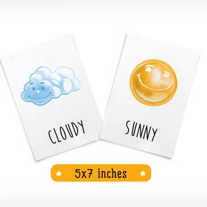 12 Weather Cards Montessori Flashcards Pre-school Cards - Etsy