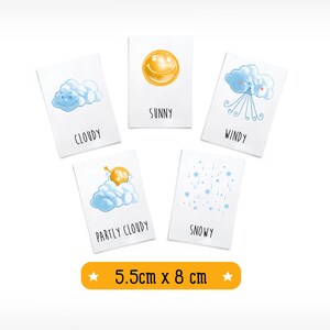 12 Weather Cards Montessori Flashcards Pre-school Cards - Etsy