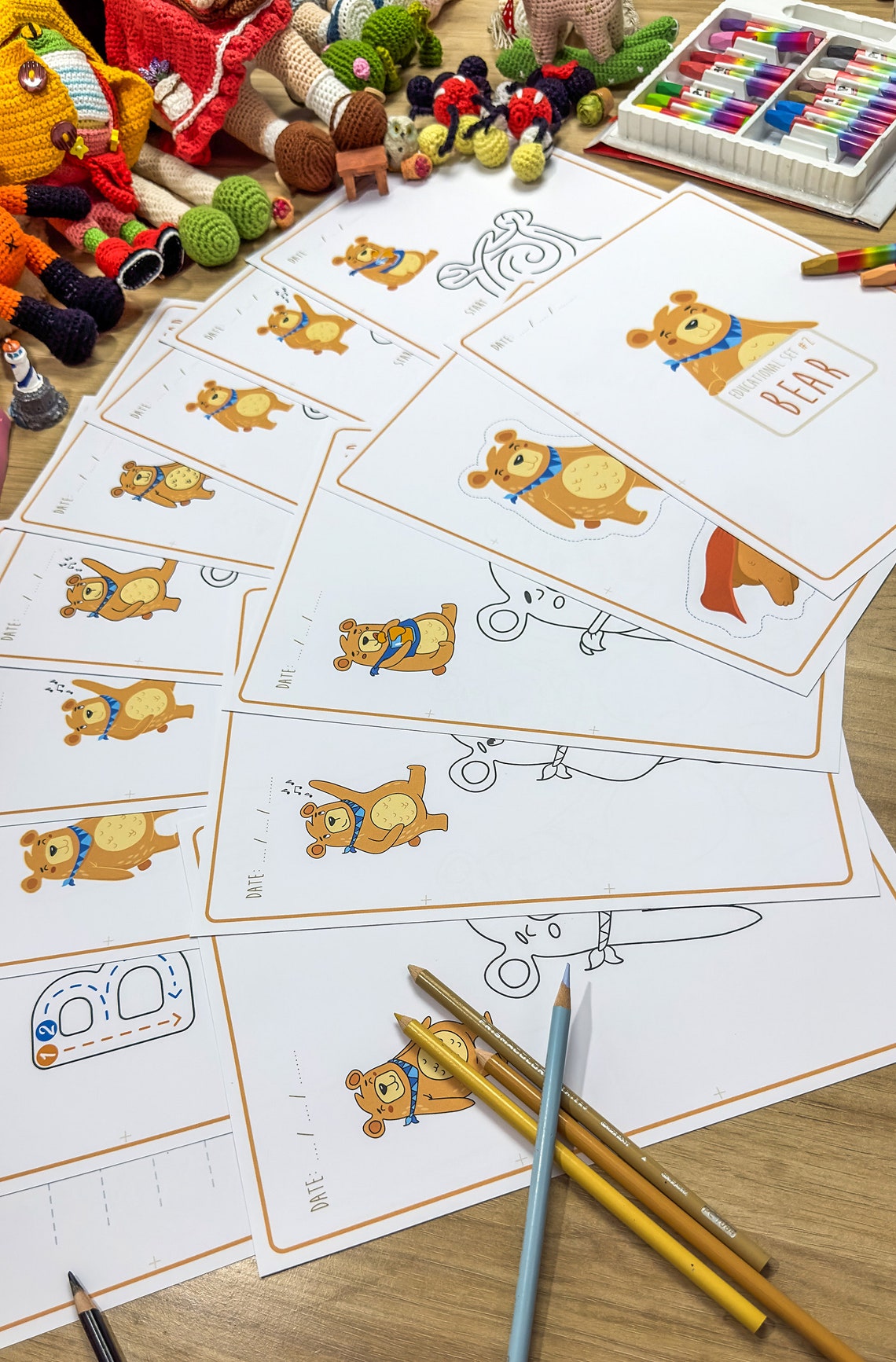 Preschool Educational Printable Bear Activity Pages Alphabet Numbers ...