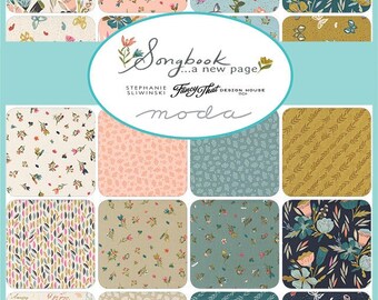 Songbook A New Page Charm Pack 42 Pieces by Fancy That Design - Etsy