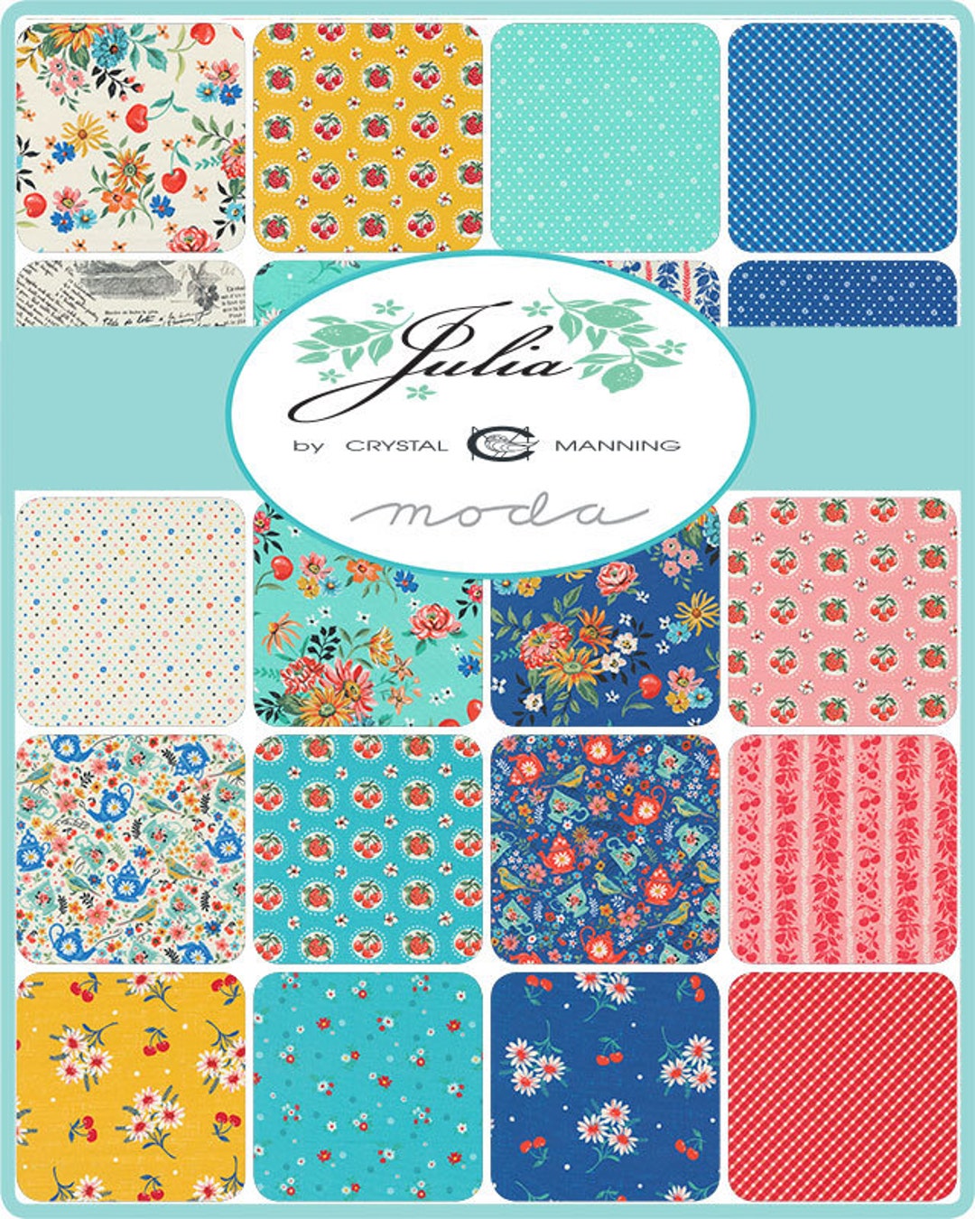 Julia Moda Cotton Fabric - Crystal Manning Collection - Etsy