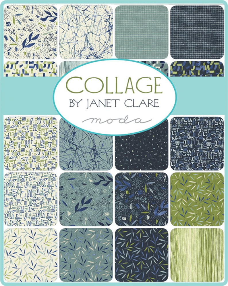 Collage Cotton Fabric by Janet Clare for Moda - Etsy