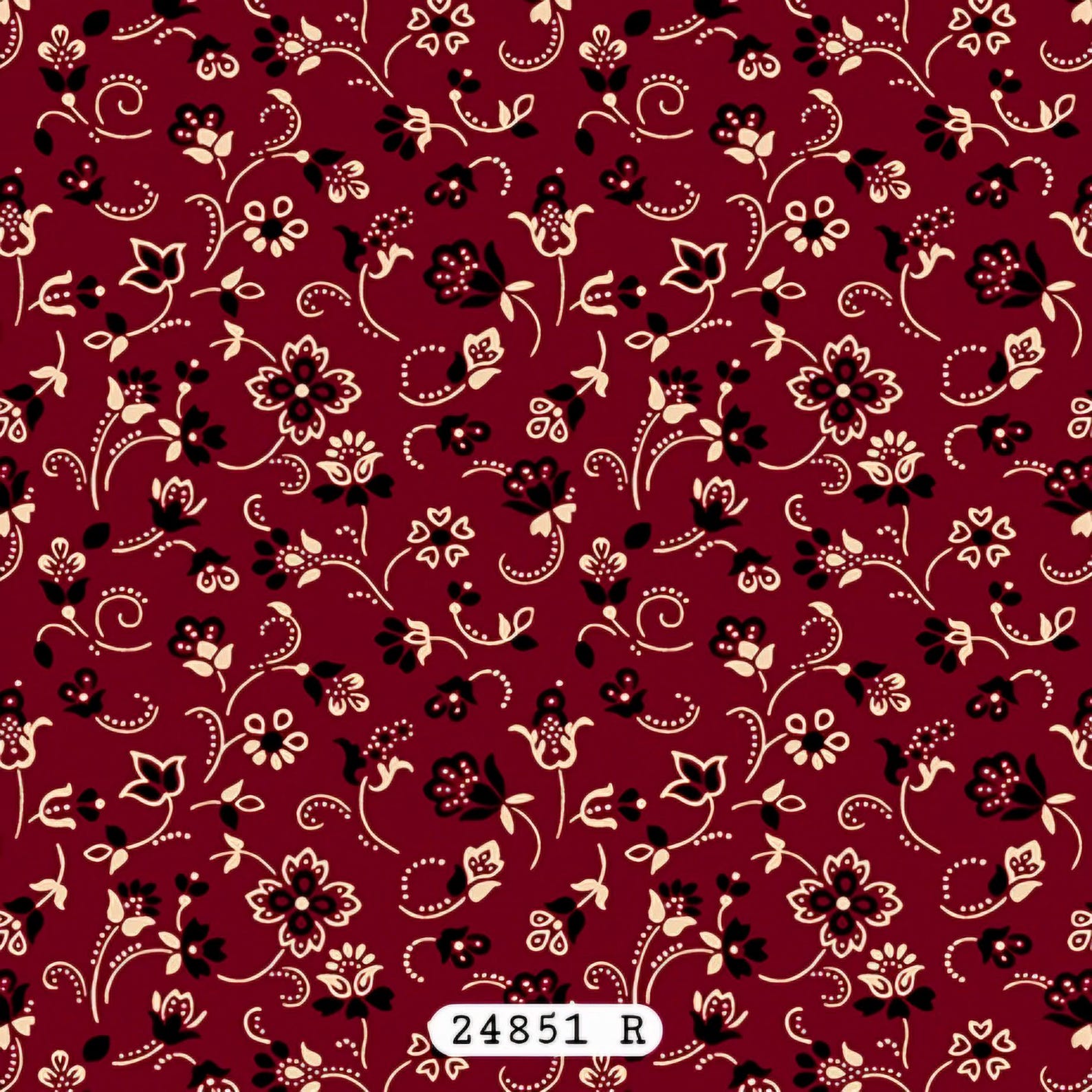 Floral Cotton Fabric: Oxford Archival, Red Flower Print - Etsy