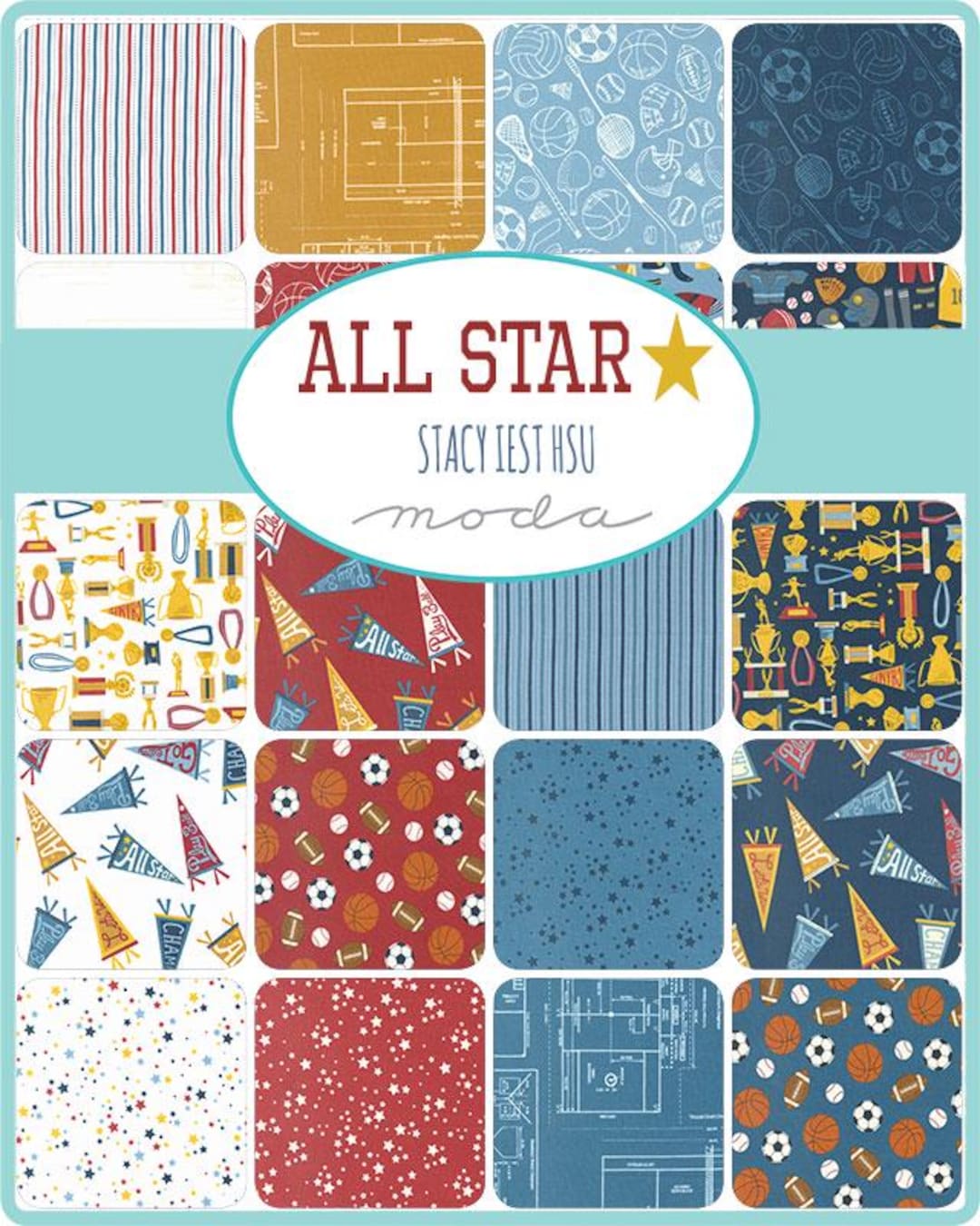 All Star Moda Cotton Fabric Collection - Etsy
