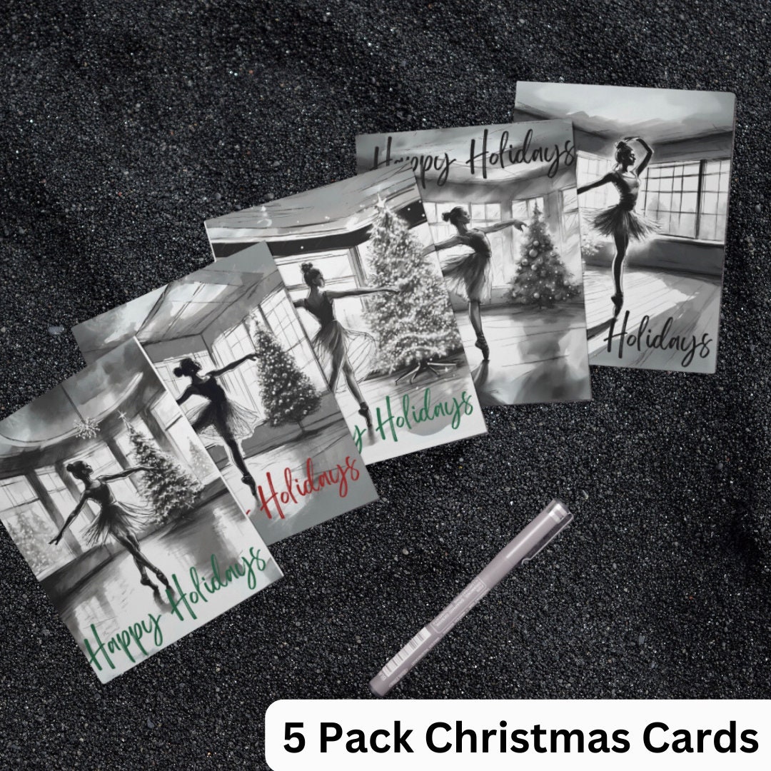 Dance Teacher Holiday Cards, 5-pack Christmas Cards for Dance Teacher ...