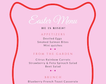 Countryside Easter Menu Template, Customizable in Canva, Brunch, Lunch ...