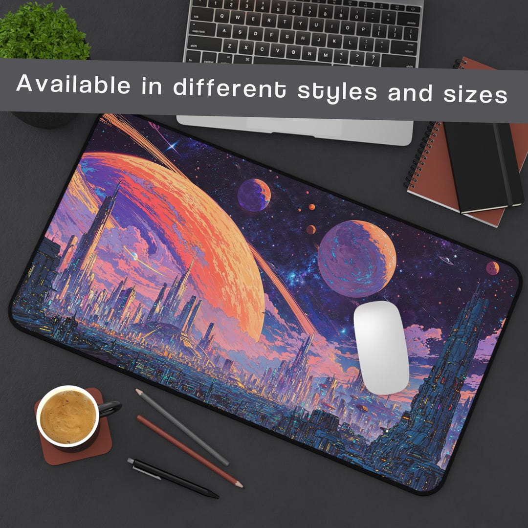 Scifi LED Gaming Mouse Pad: Futuristic Desk Mat, Stars & Galaxies - Etsy