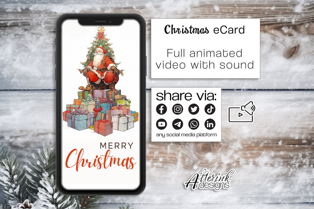 Animated Christmas Ecard Digital Christmas Card Christmas Card to Send ...